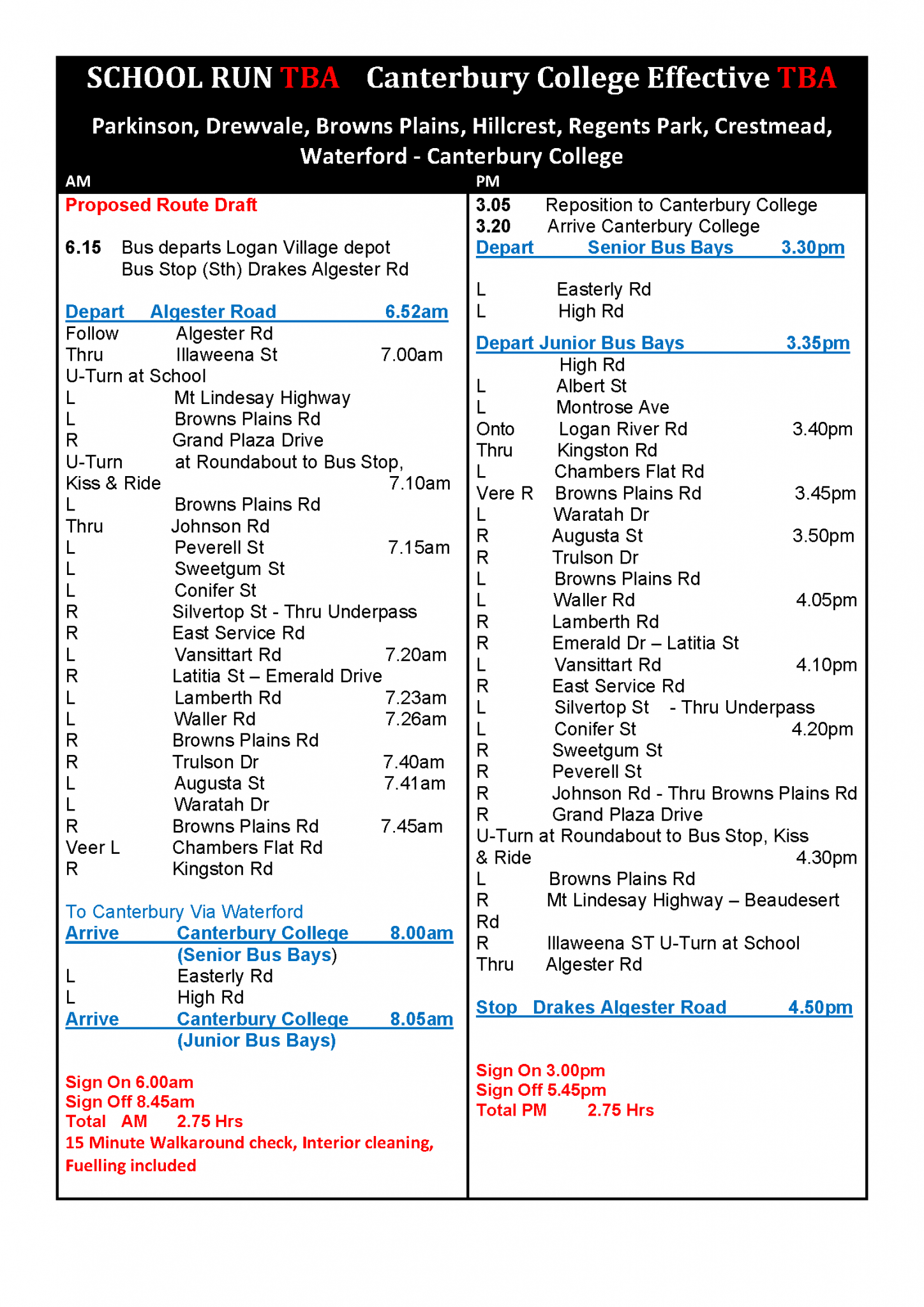 Canterbury Assessing TWO NEW Potential Bus Routes - Canterbury College