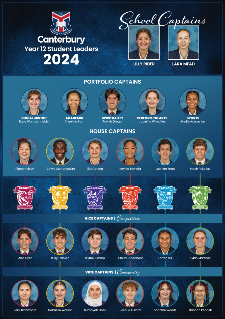 MAJOR ANNOUNCEMENT | Our 2024 Year 12 Student Leadership Team - Canterbury College