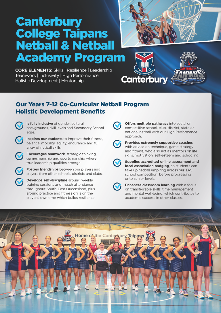 Canterbury Netball Academy - Canterbury College