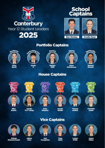 MAJOR ANNOUNCEMENT | Our 2025 Year 12 Student Leadership Prefect Team - Canterbury College