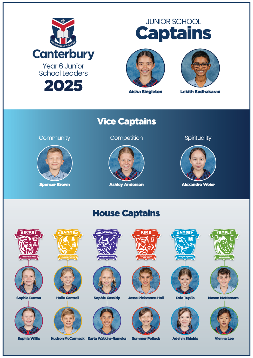 Announcing Our 2025 Canterbury Years 6 And 9 Student Leaders - Canterbury College