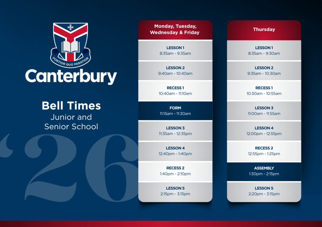 Bell Times - Canterbury College